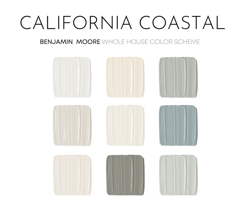 California Coastal Benjamin Moore Color Palette Interior - Etsy