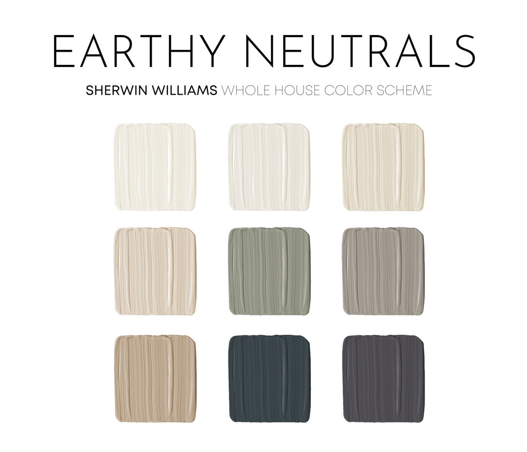 Earthy Neutrals Sherwin Williams Paint Palette Paint Colors - Etsy