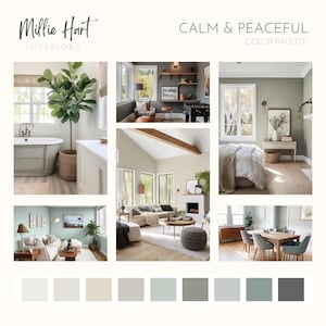 Calm and Peaceful Benjamin Moore Paint Palette, Modern Neutral Calm ...