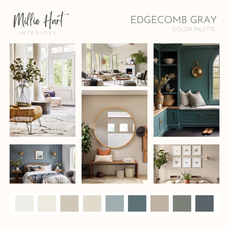 Edgecomb Gray Benjamin Moore Paint Palette, Warm Neutrals Interior ...