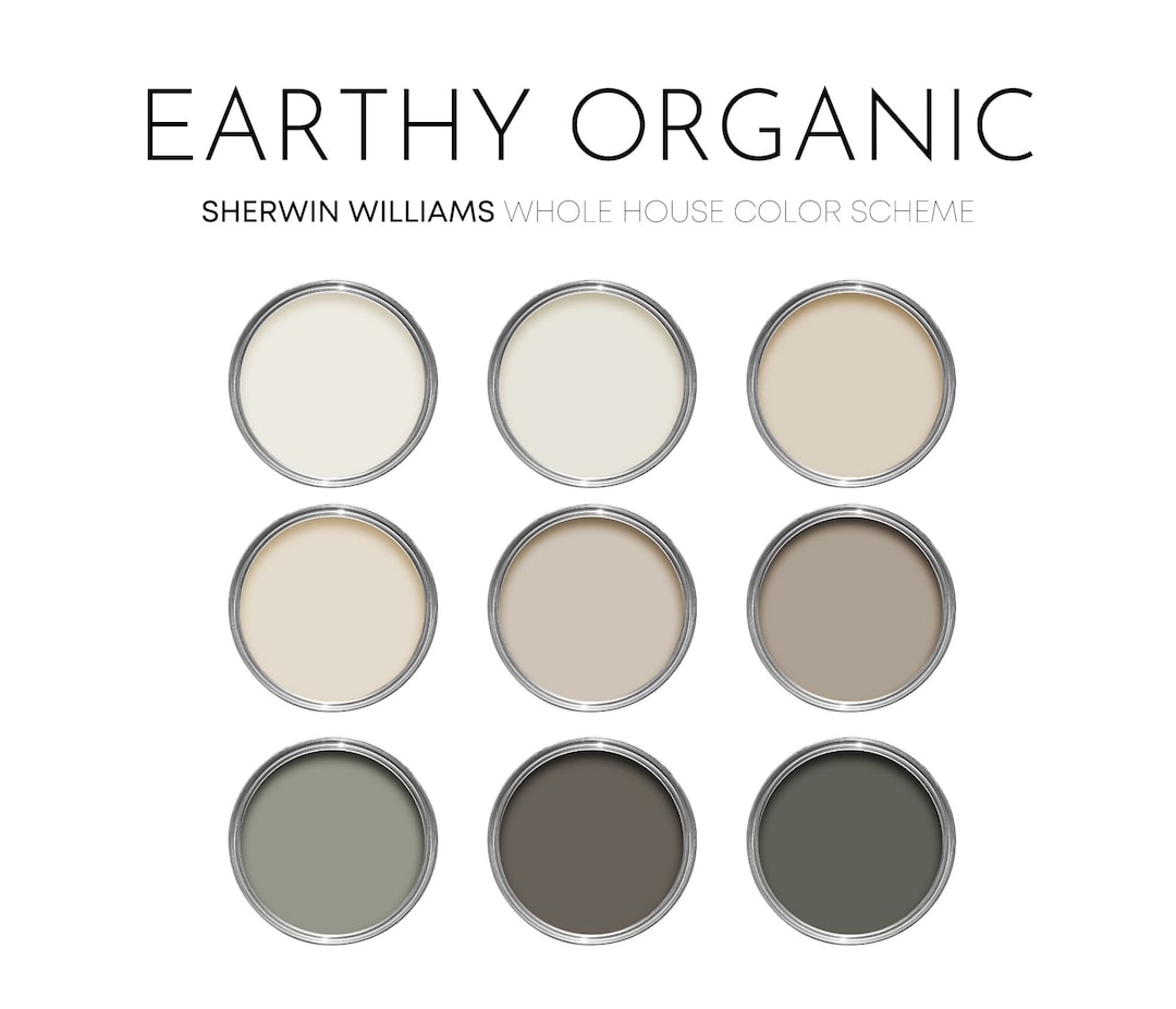 Earthy Organic Sherwin Williams Paint Palette, Modern Neutral Calm Boho ...
