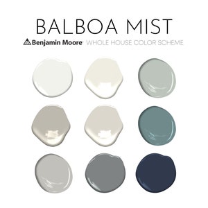 Balboa Mist Benjamin Moore Paint Palette Modern Neutral - Etsy