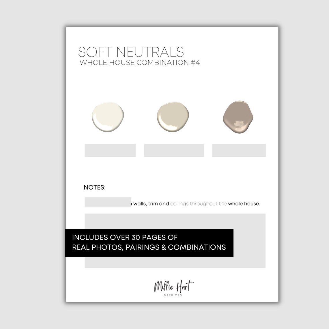 Soft Neutrals Benjamin Moore Paint Palette Modern Neutrals - Etsy