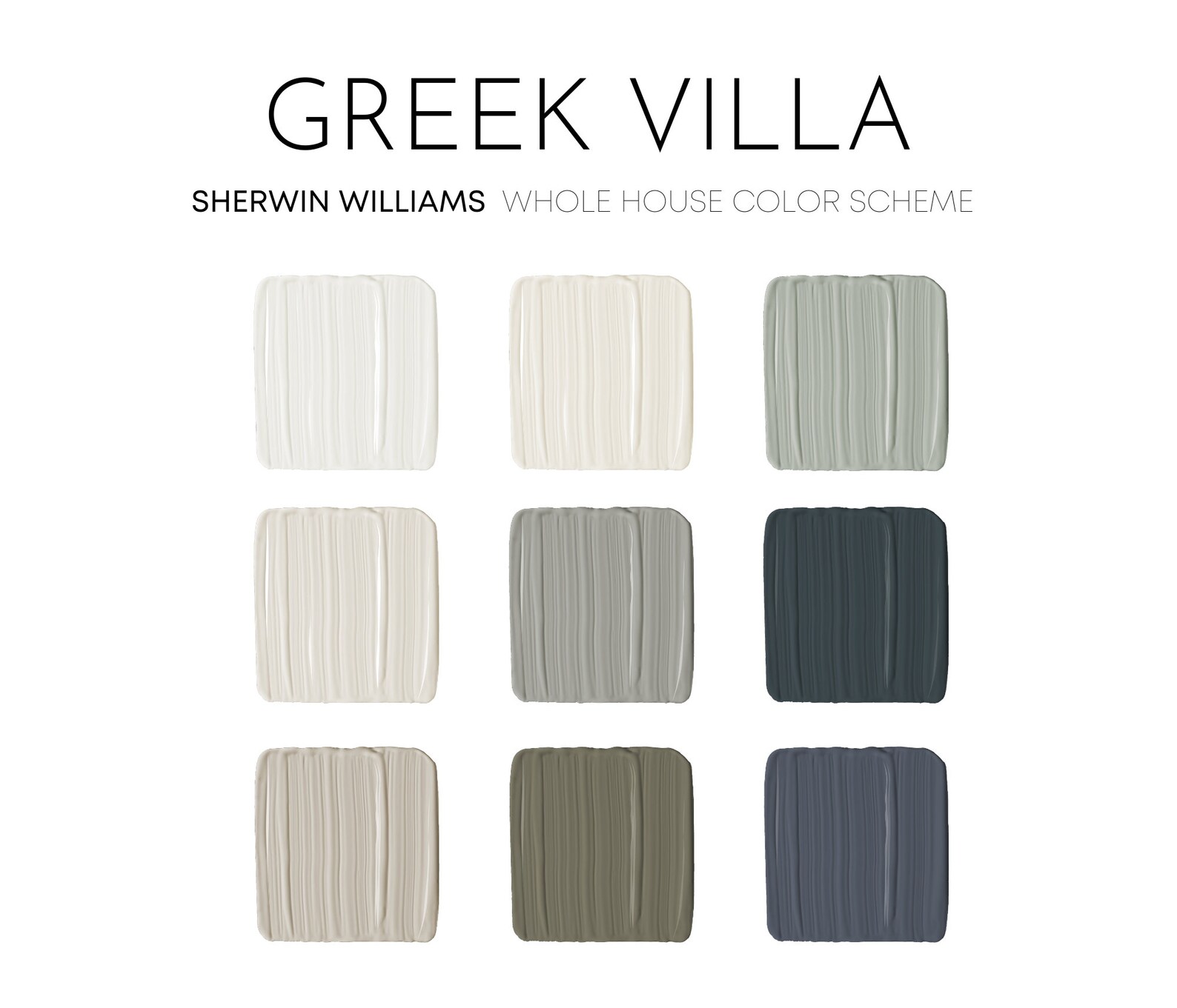 Greek Villa Sherwin Williams Paint Palette Neutral Lake House - Etsy