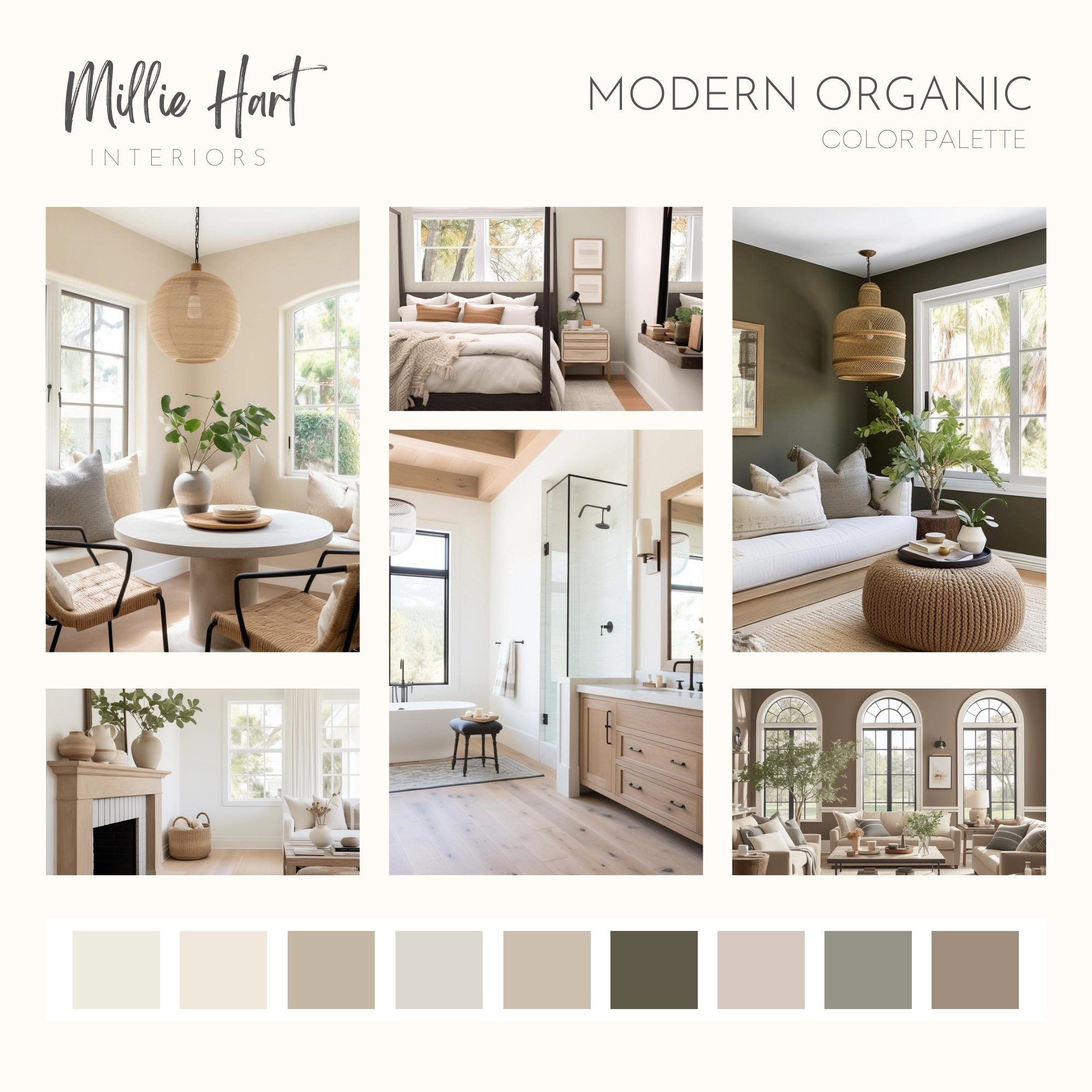 Modern Organic Benjamin Moore Paint Palette, Modern Neutral Calm Boho ...