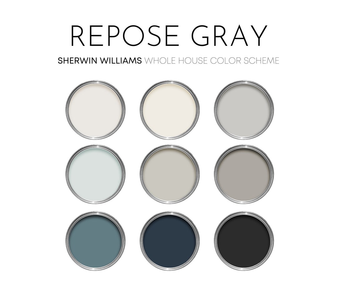 Repose Gray Sherwin Williams Paint Palette, Modern Neutrals, Whole ...