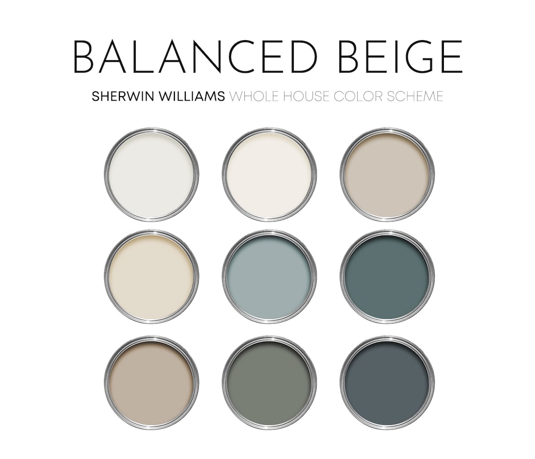 Balanced Beige Sherwin Williams Paint Palette, Warm Neutrals - Interior ...
