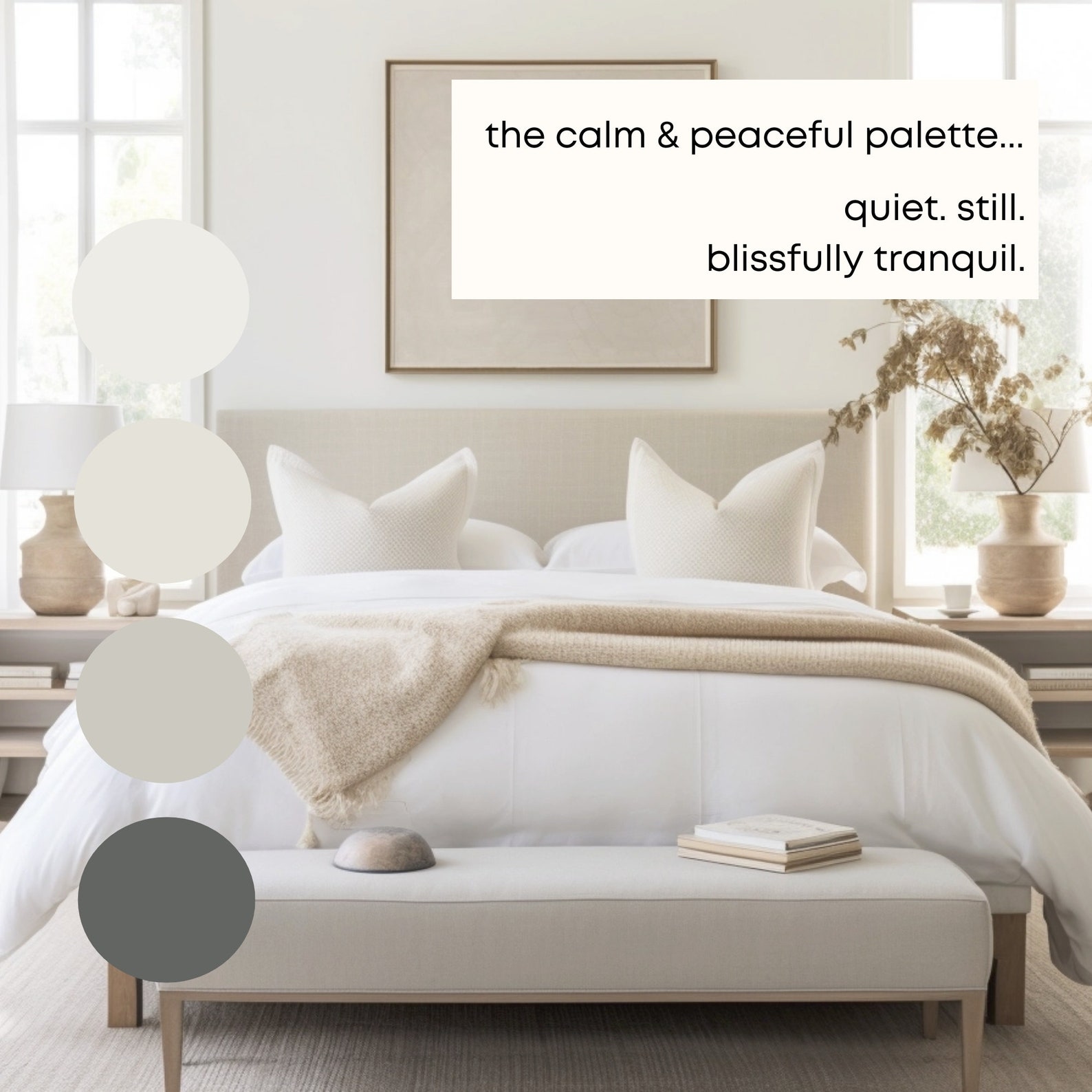 Calm and Peaceful Benjamin Moore Paint Palette, Modern Neutral Calm ...