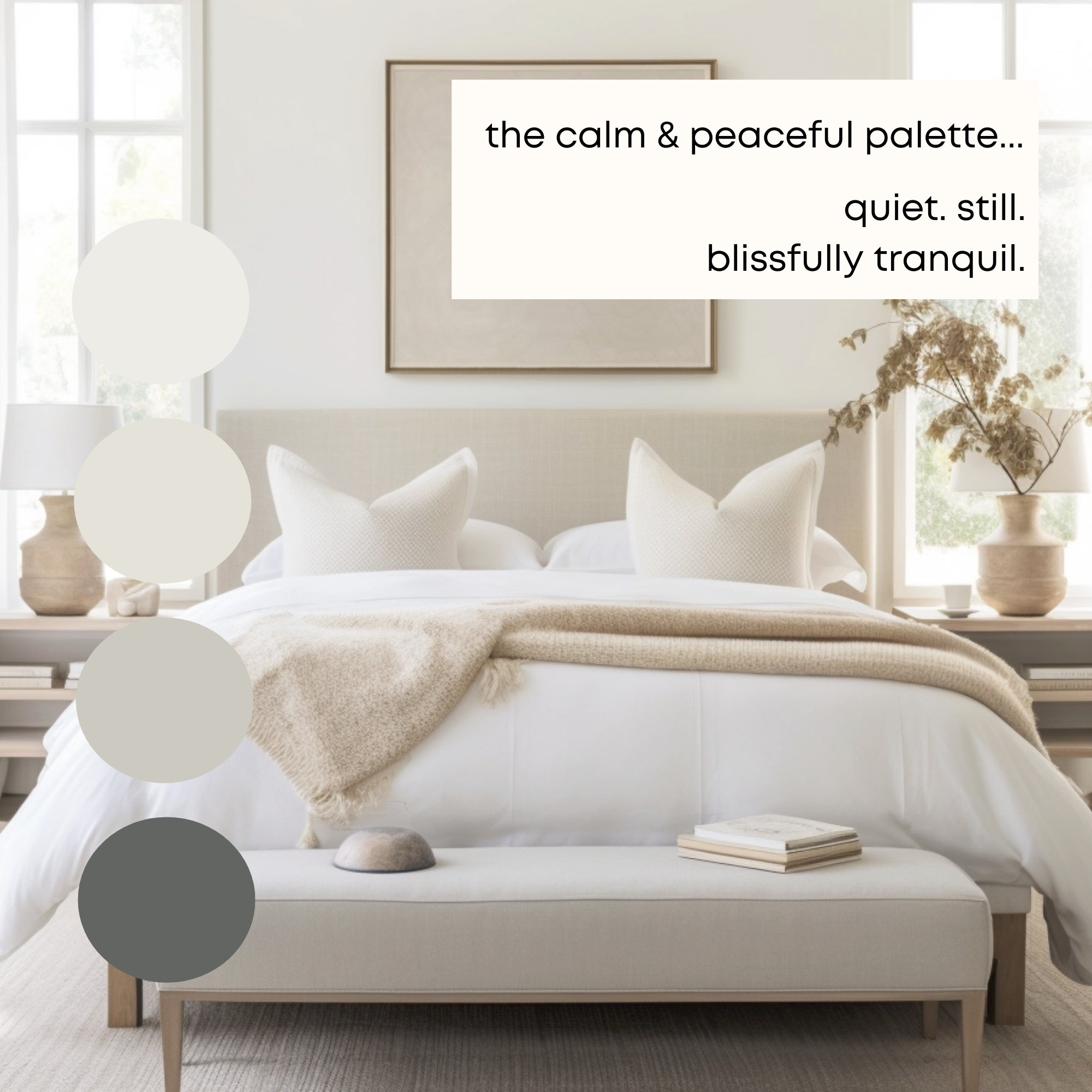 Calm and Peaceful Benjamin Moore Paint Palette, Modern Neutral Calm ...