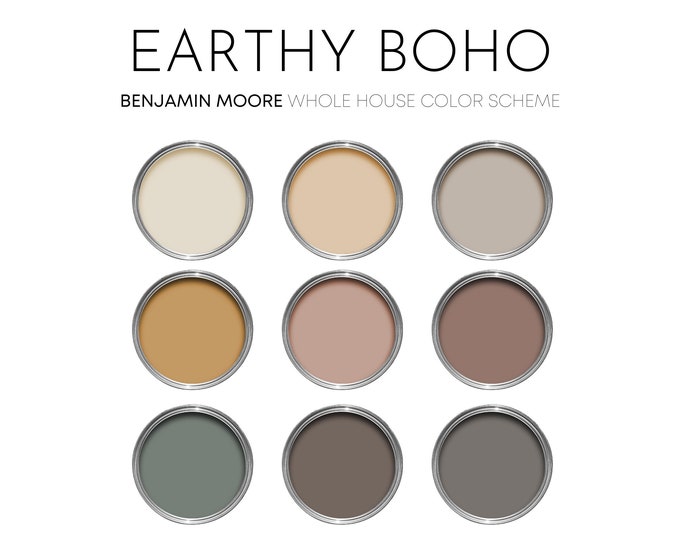 Earthy Paint Color Scheme, Premade Paint Palette, Benjamin Moore ...