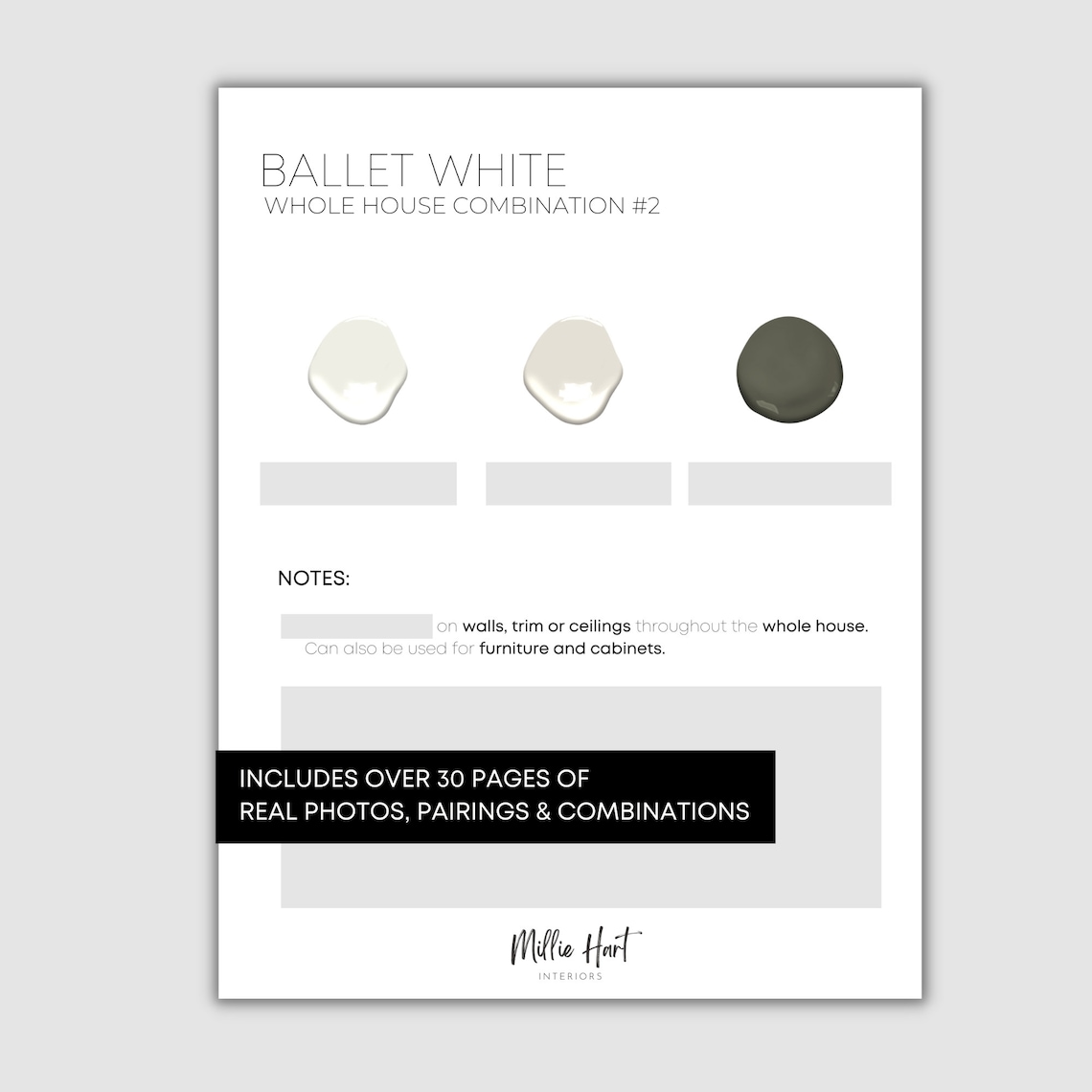 Ballet White Benjamin Moore Paint Palette Best Selling - Etsy