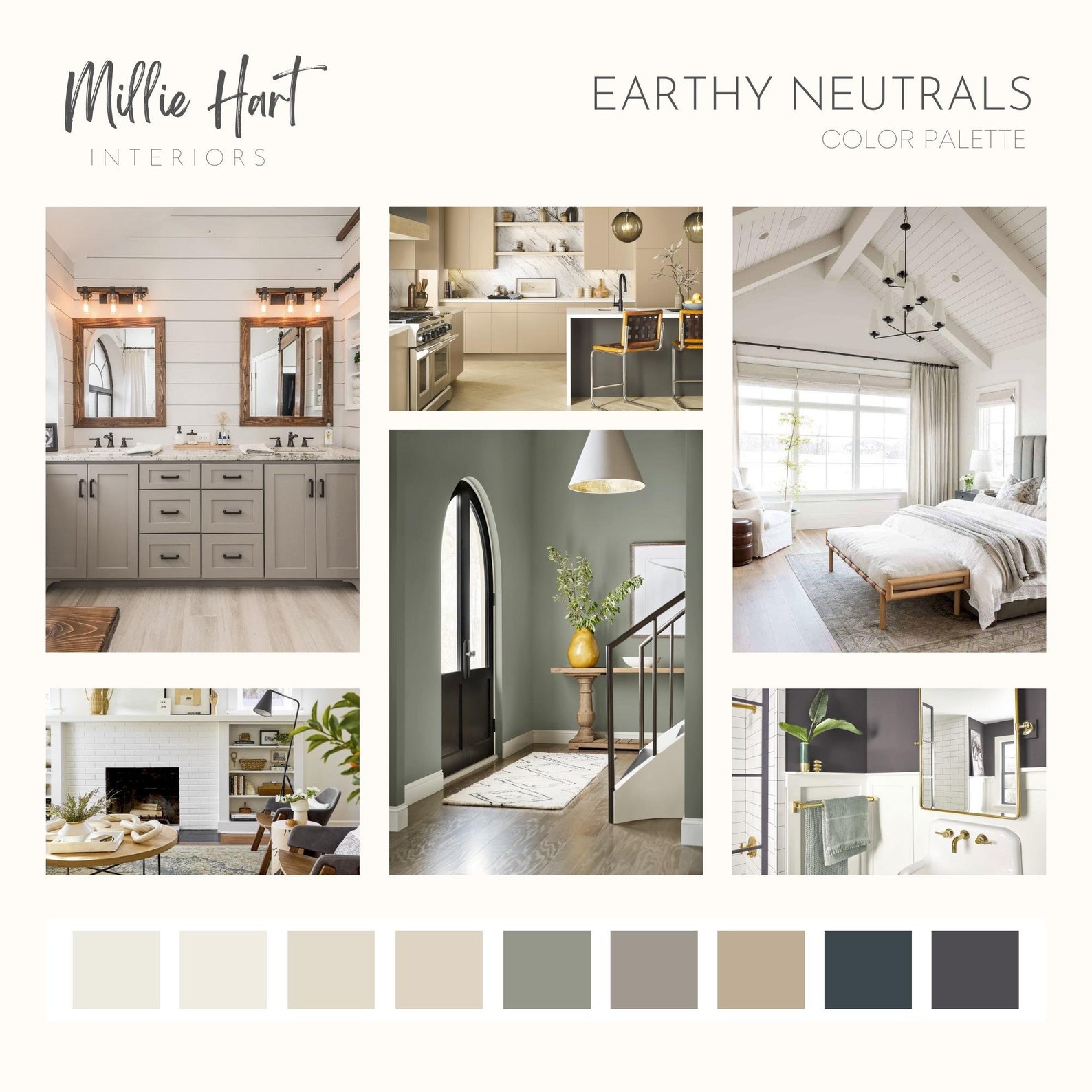 Earthy Neutrals Benjamin Moore Paint Palette, Paint Colors for Home ...