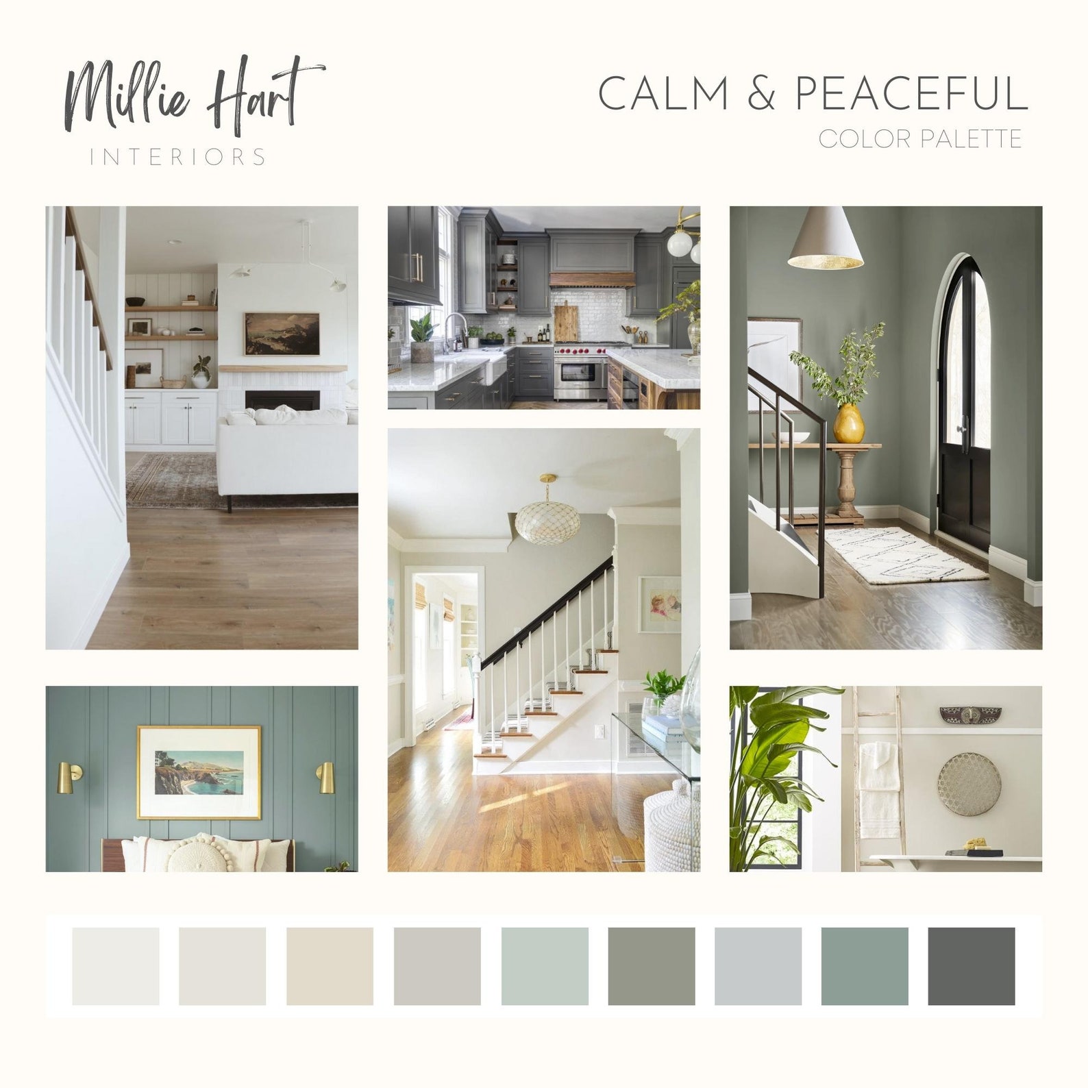 Calm and Peaceful Sherwin Williams Paint Palette Modern - Etsy