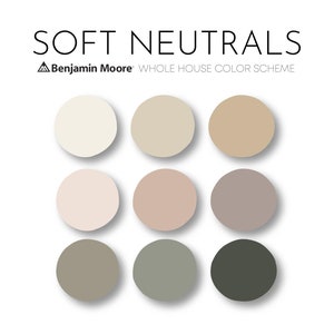 Soft Neutrals Benjamin Moore Paint Palette Modern Neutrals - Etsy