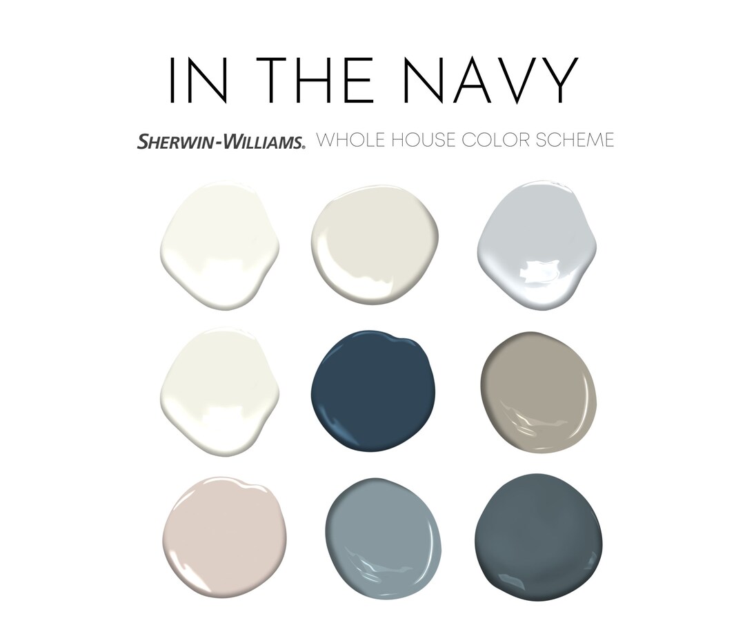 In the Navy Sherwin Williams Paint Palette Modern Neutral - Etsy