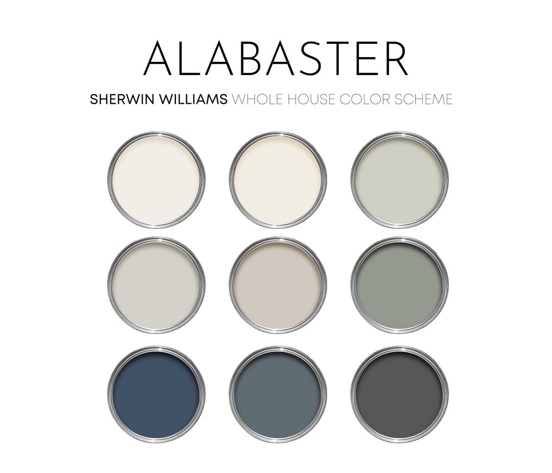 Alabaster Sherwin Williams Paint Palette - Modern Farmhouse Interior ...