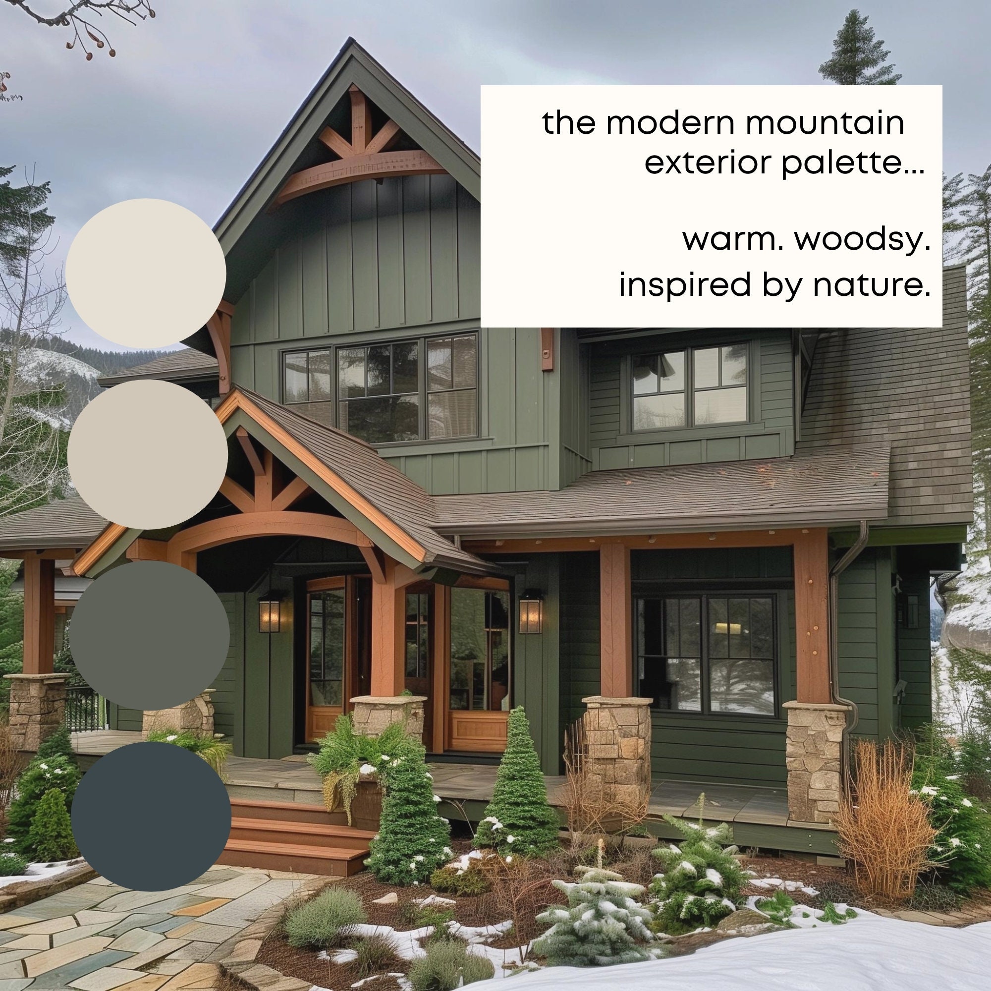 Modern Mountain Exterior Benjamin Moore Paint Palette, Modern Neutral ...
