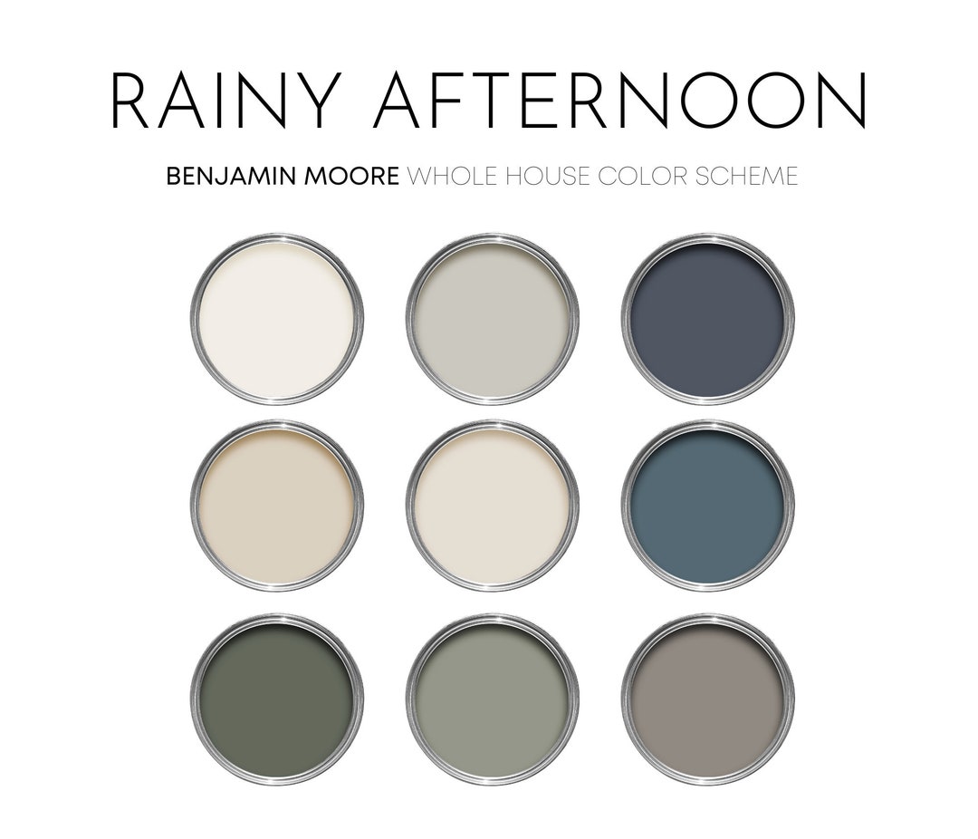 Rainy Afternoon Benjamin Moore Paint Palette, Interior Paint Colors for ...