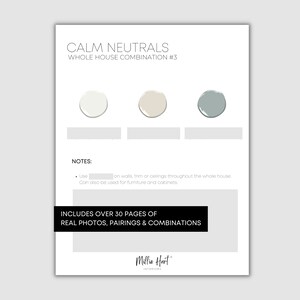 Calm Neutrals Benjamin Moore Paint Palette Modern Neutral - Etsy