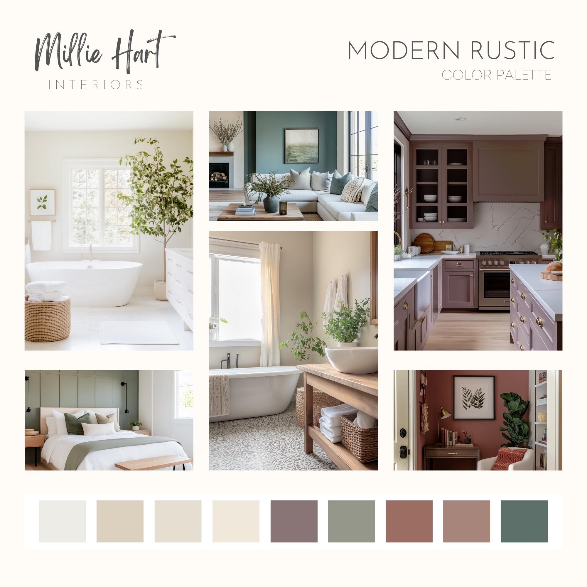 Modern Rustic Benjamin Moore Paint Palette, Modern Mountain, Rustic ...