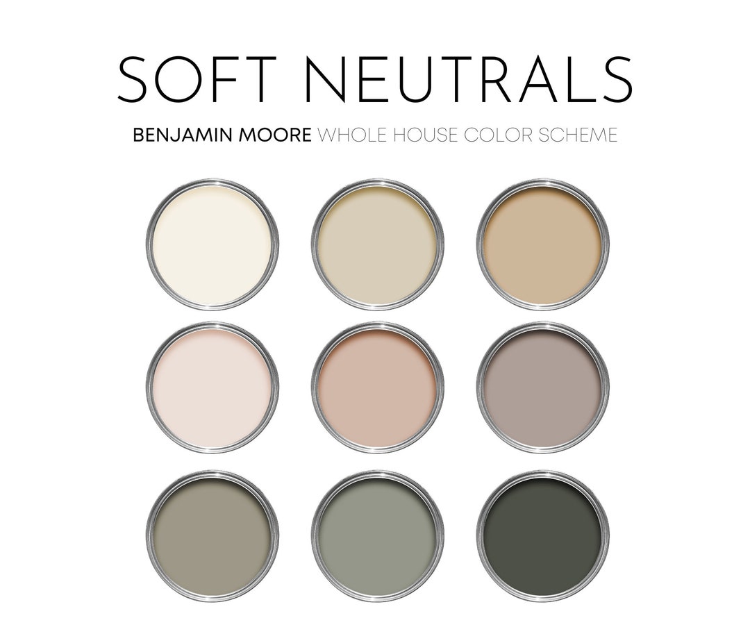 Soft Neutrals Benjamin Moore Paint Palette, Modern Neutrals, Earthy ...