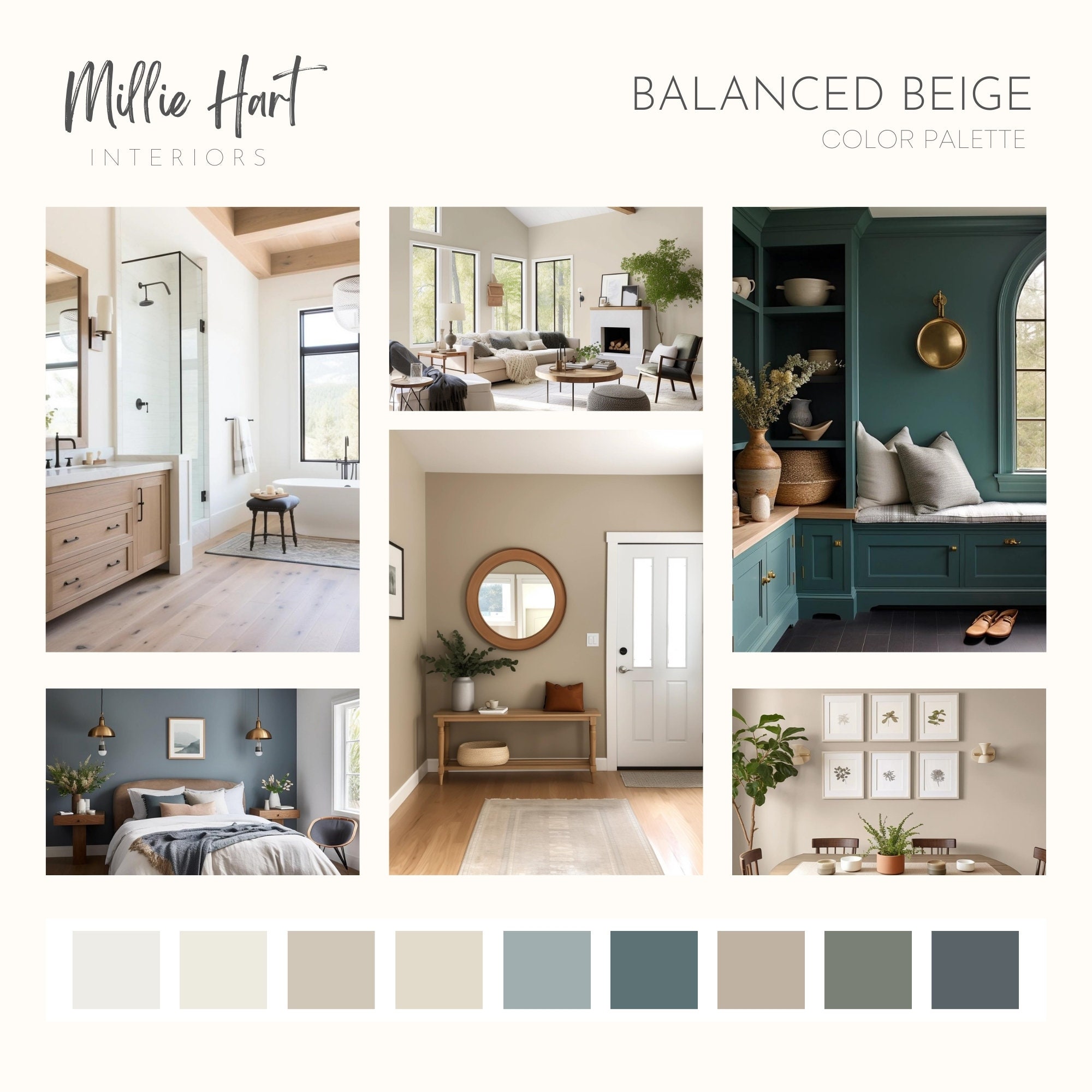 Balanced Beige Sherwin Williams Paint Palette, Warm Neutrals Interior ...