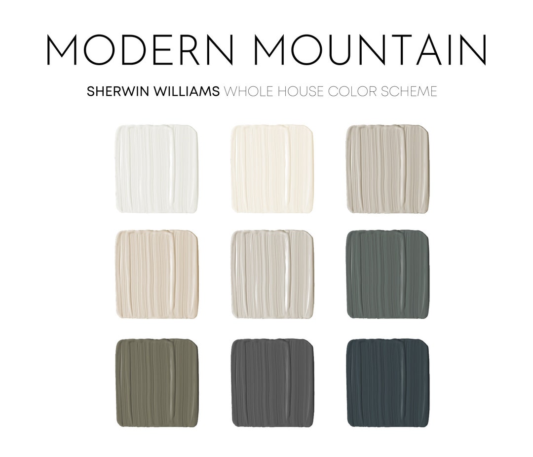 Modern Mountain Sherwin Williams Paint Palette Modern - Etsy