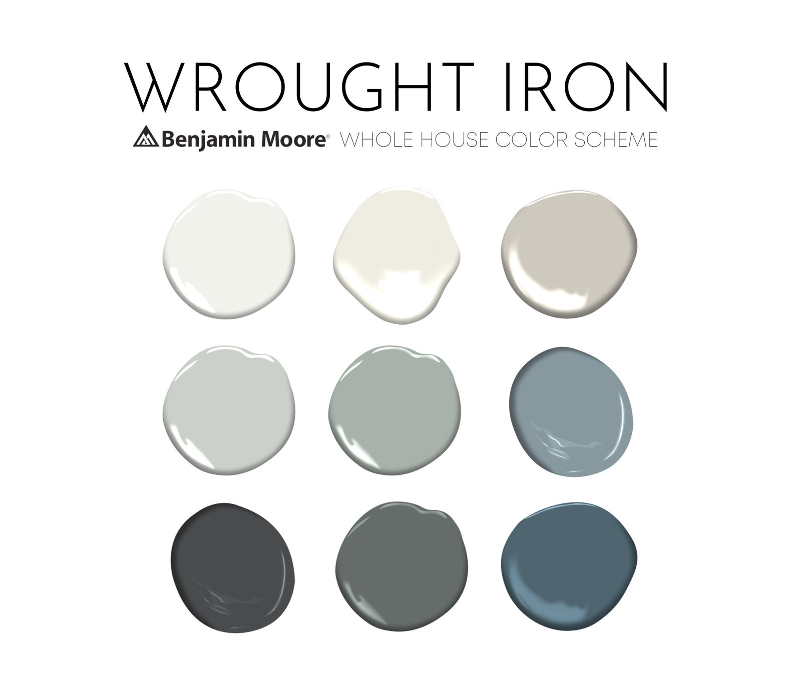 Wrought Iron Benjamin Moore Paint Palette Lake House Color - Etsy