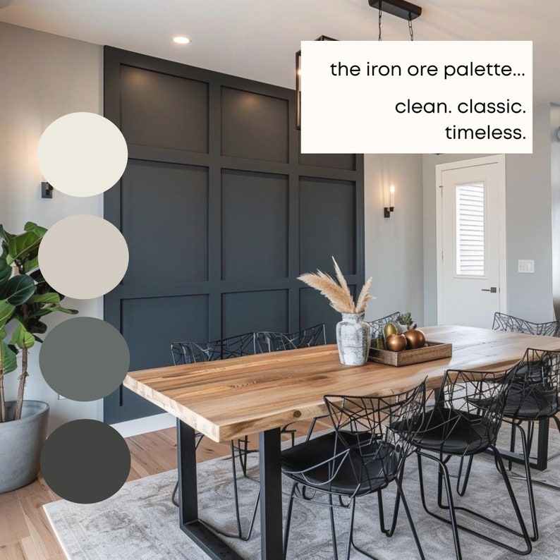 Iron Ore Sherwin Williams Paint Palette, Modern Neutral Interior Paint ...