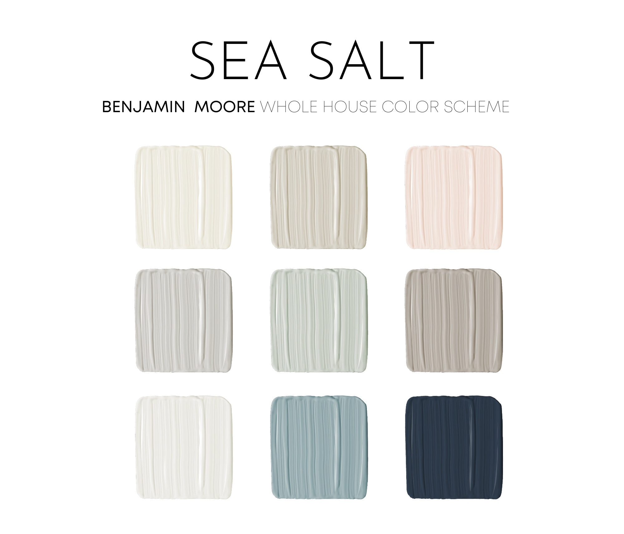 Sea Salt Benjamin Moore Paint Palette Modern Coastal - Etsy