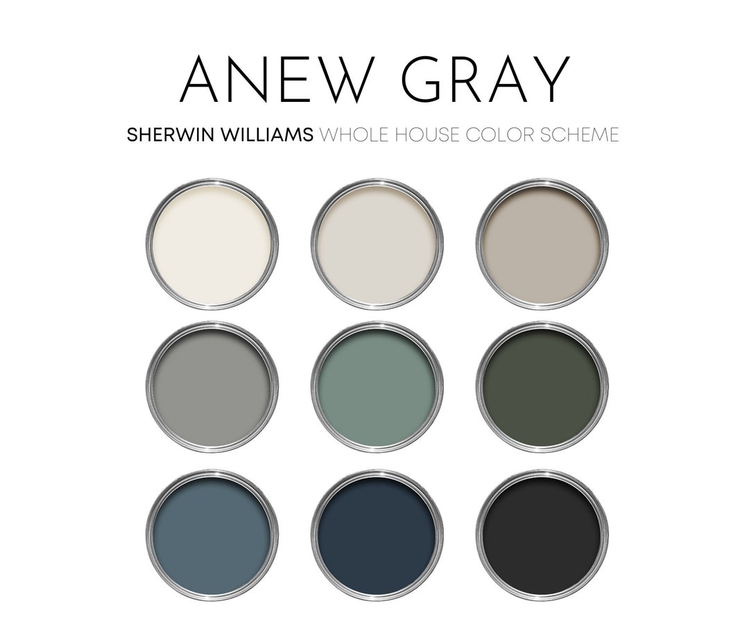 Anew Gray Sherwin Williams Paint Palette, Neutral Interior Colors for ...