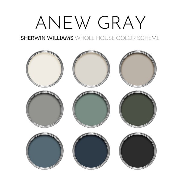 Modern Gray Sherwin Williams Color Palette, Neutral Colors for Home, - Etsy