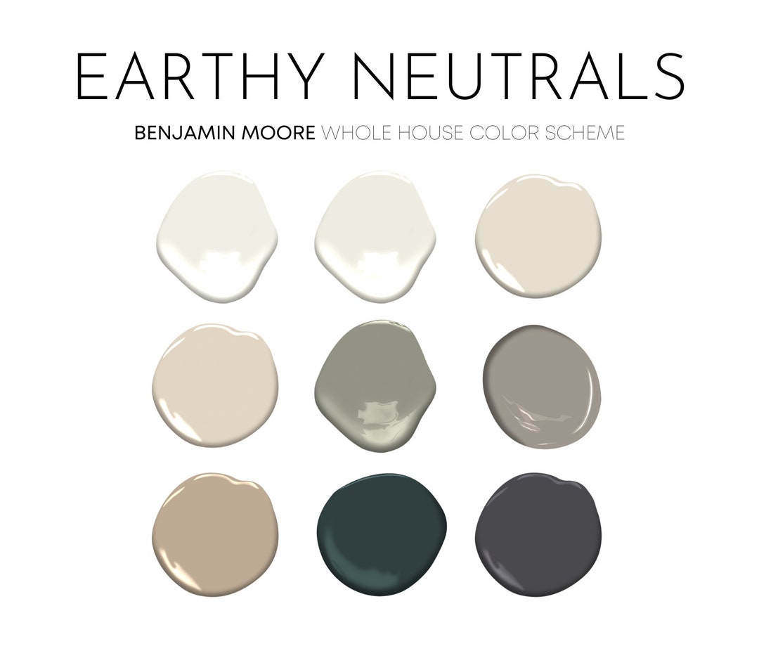 Earthy Neutrals Benjamin Moore Paint Palette Paint Colors for - Etsy Earthy Neutrals Benjamin Moore Paint Palette Paint Colors for - Etsy