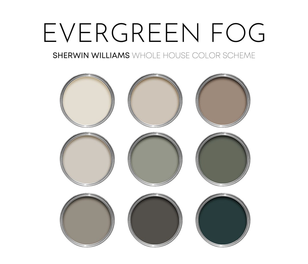 Evergreen Fog Sherwin Williams Paint Palette, Color of the Year, Best ...