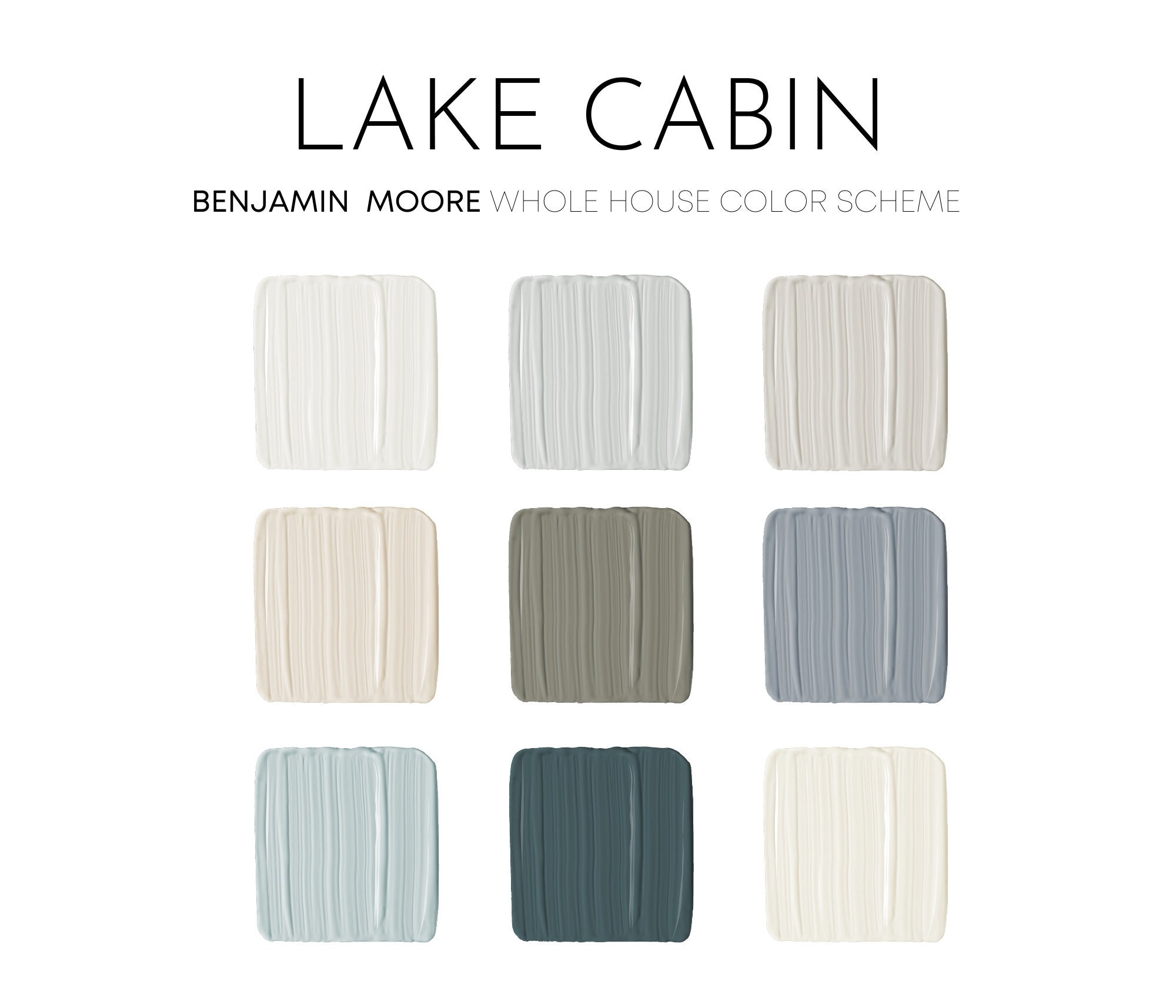 Lake Cabin Benjamin Moore Color Palette 2023 Calm Coastal - Etsy