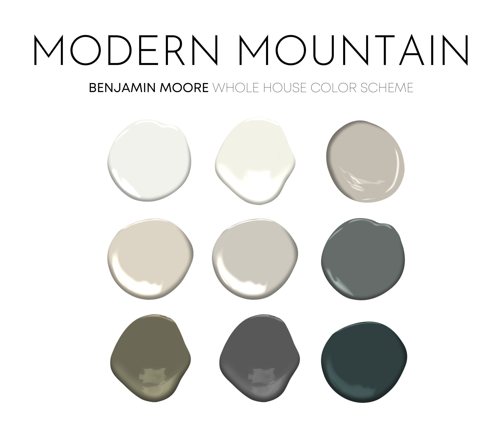 Modern Mountain Benjamin Moore Paint Palette Modern Neutral - Etsy