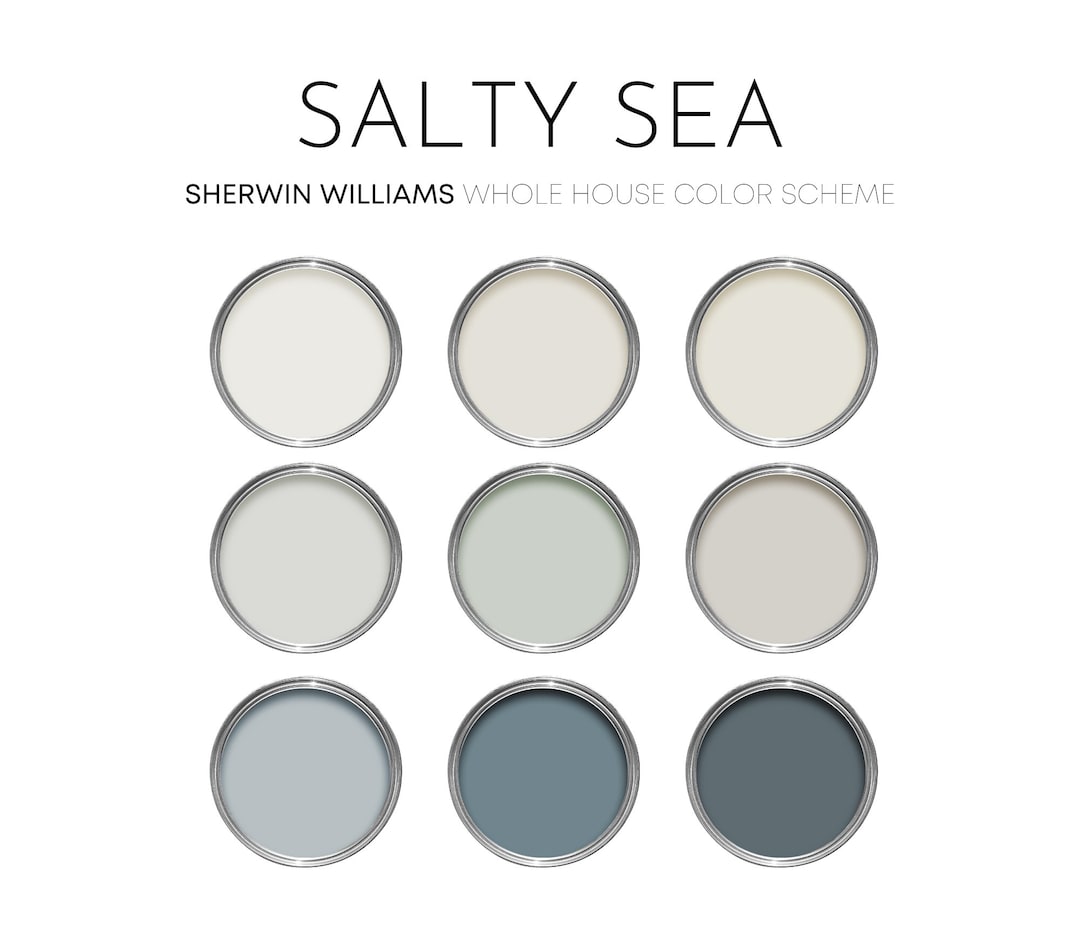 Salty Sea Sherwin Williams Paint Palette - Modern Coastal Interior ...