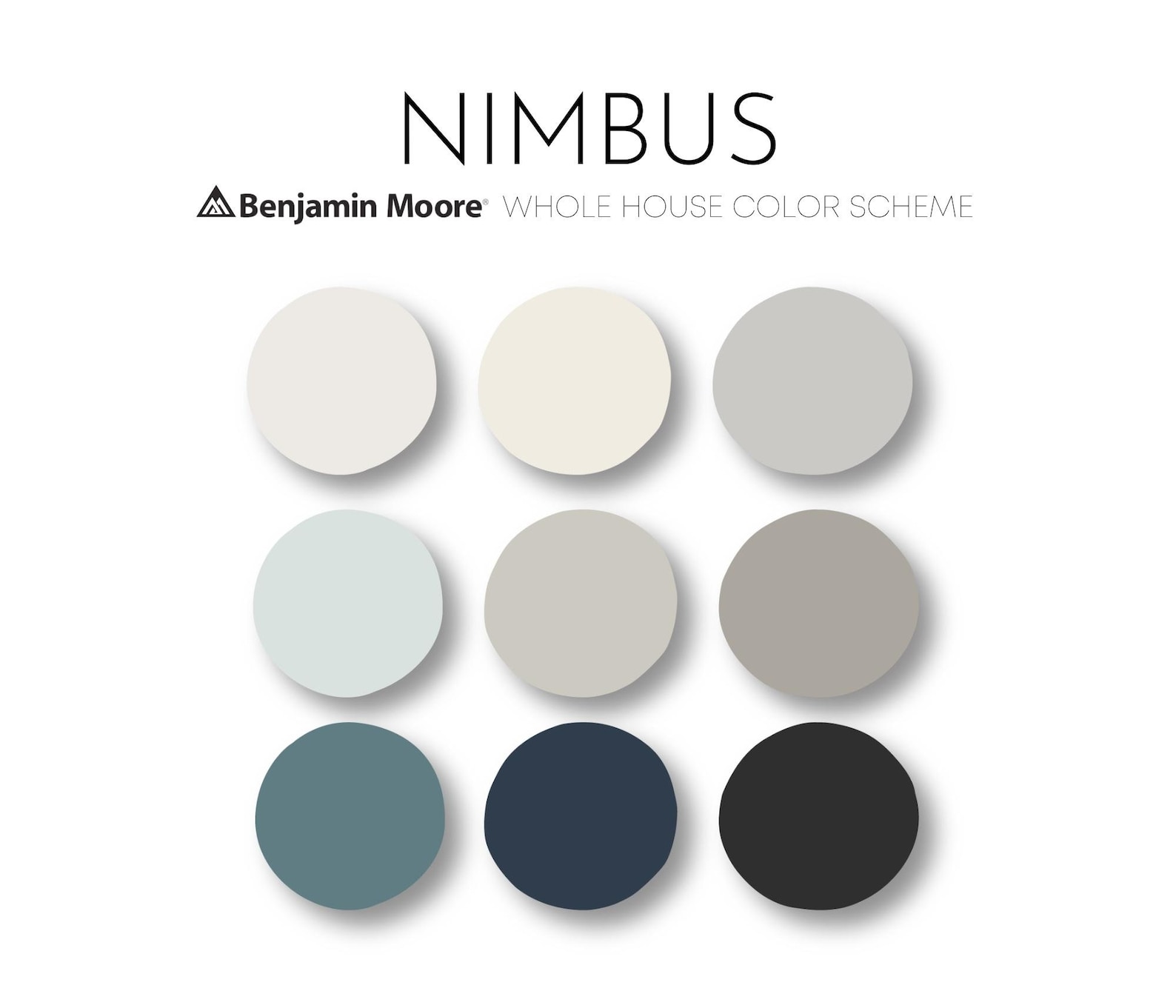 Nimbus Benjamin Moore Paint Palette Modern Neutrals Whole - Etsy