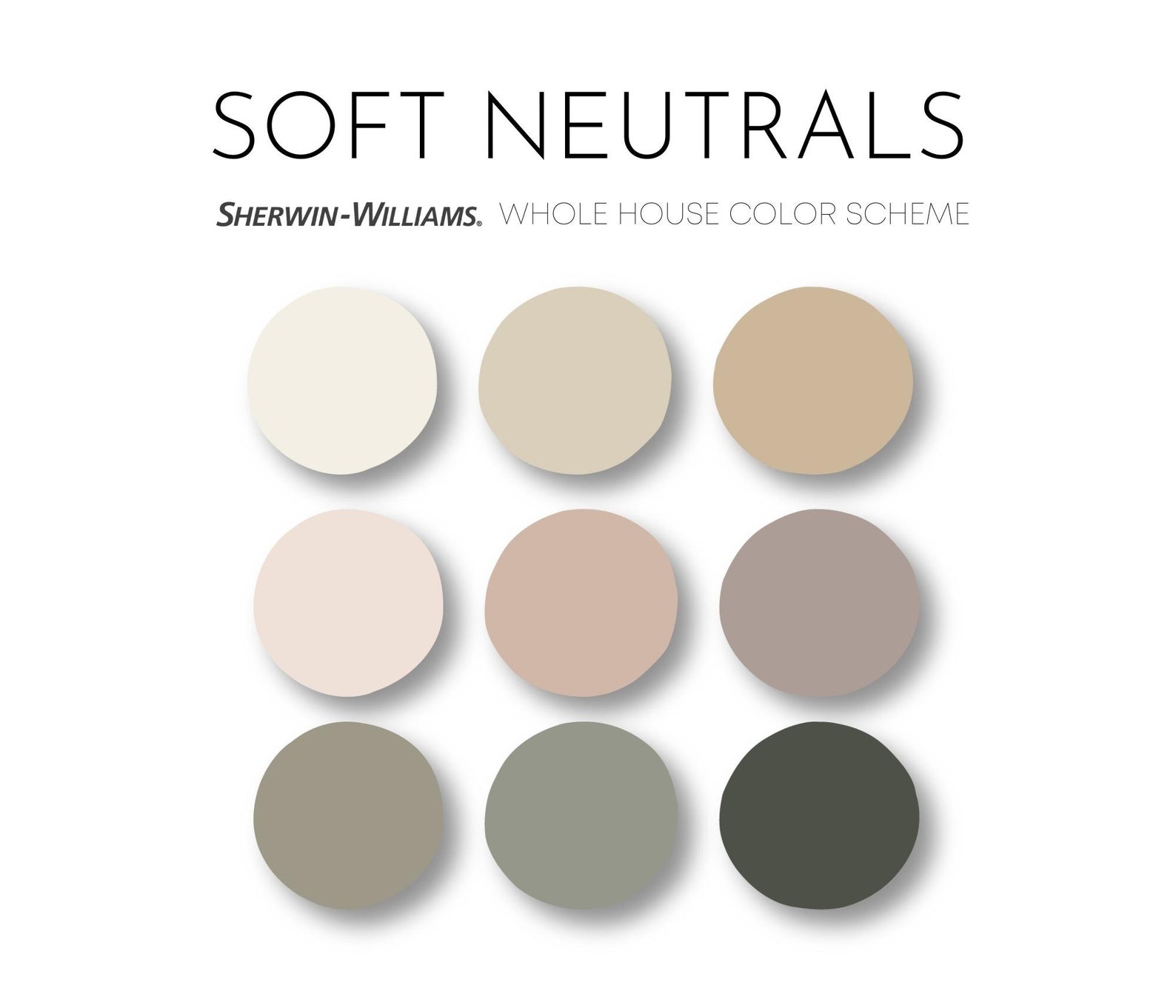 Soft Neutrals Sherwin Williams Paint Palette Paint Colors for - Etsy