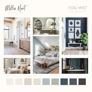 Fog Mist Benjamin Moore Paint Palette, Modern Neutral Calm Classic ...