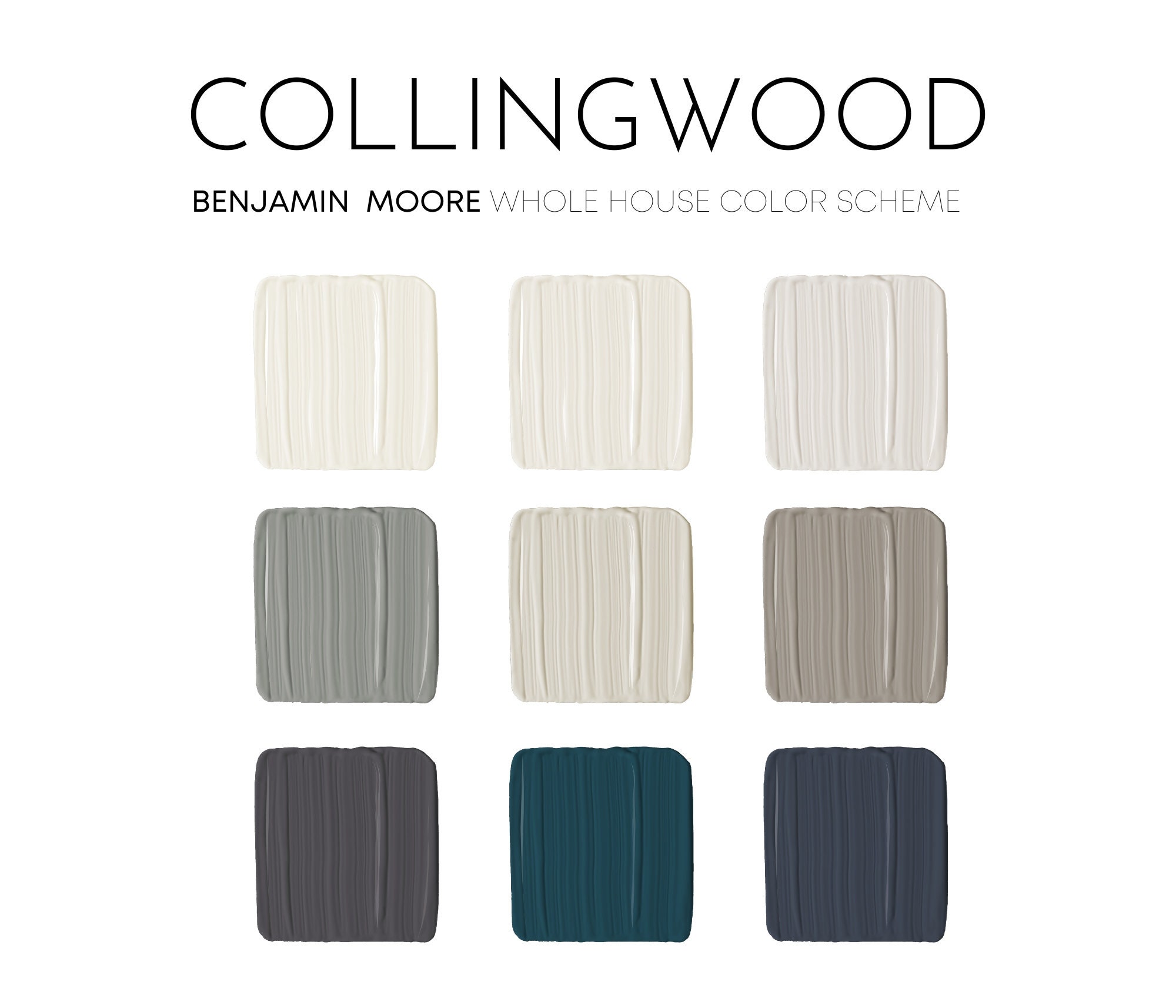 Collingwood Benjamin Moore Paint Palette Modern Neutral - Etsy