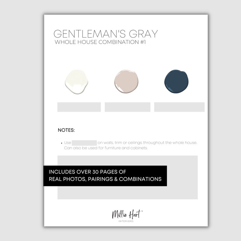 Gentleman's Gray Benjamin Moore Paint Palette Modern - Etsy