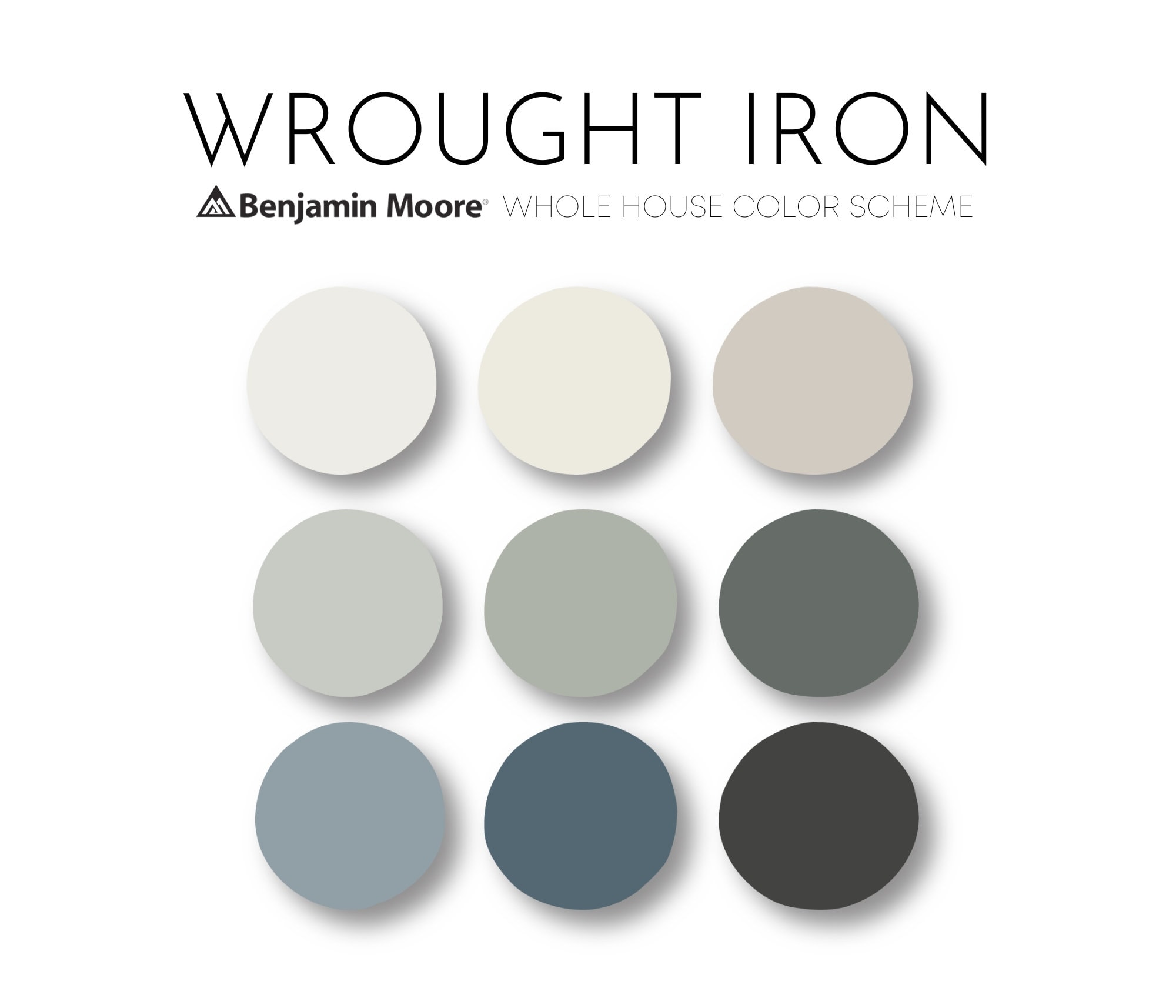 Wrought Iron Benjamin Moore Paint Palette Lake House Color - Etsy Canada