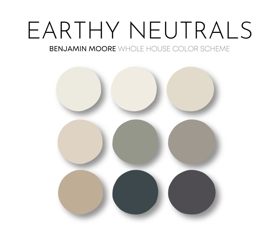 Earthy Neutrals Benjamin Moore Paint Palette Paint Colors for - Etsy