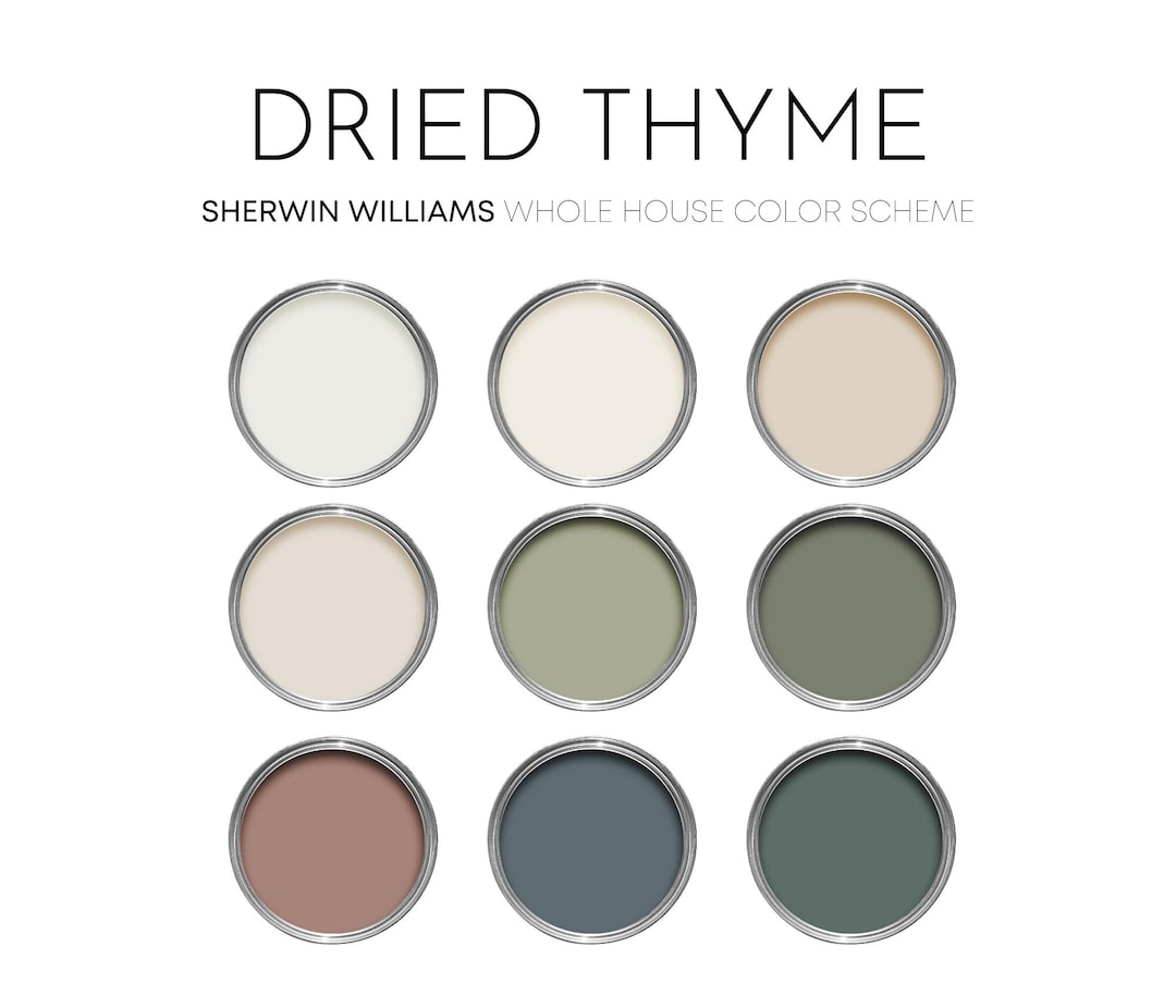 Dried Thyme Sherwin Williams Paint Palette, Timeless Neutral Interior ...