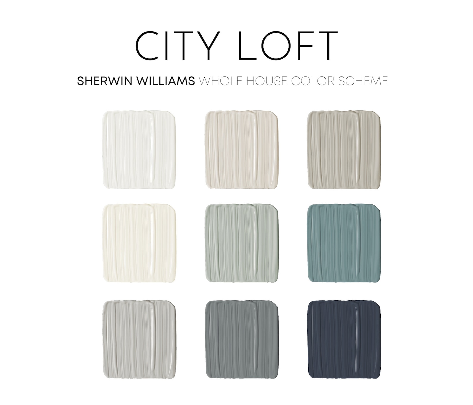 City Loft Sherwin Williams Paint Palette Modern Neutral - Etsy