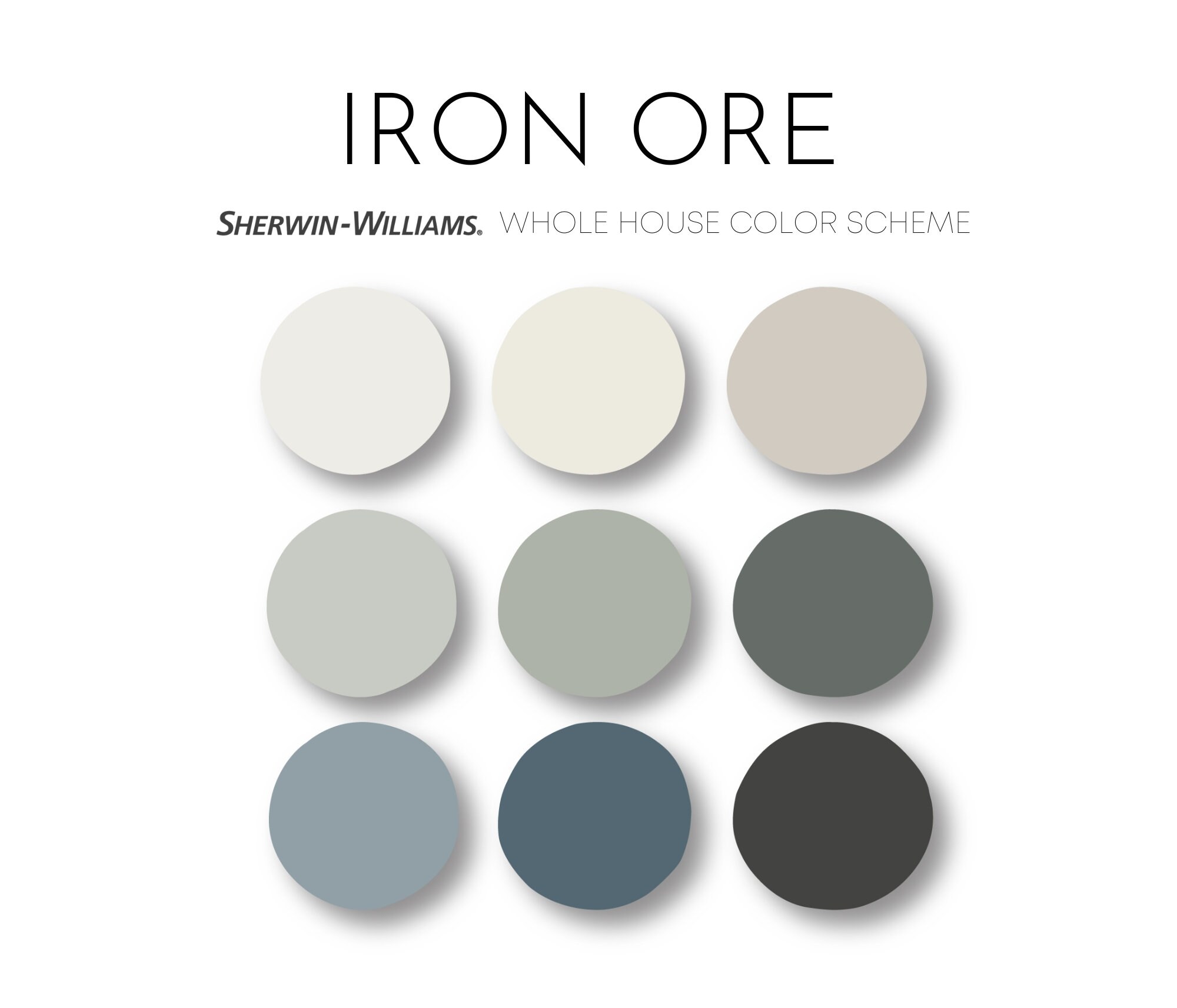 Iron Ore Sherwin Williams Paint Palette Modern Neutral - Etsy