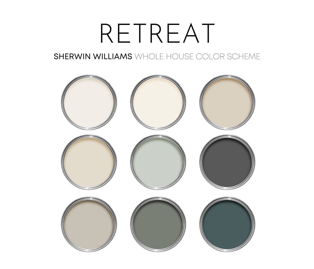 Retreat Sherwin Williams Paint Palette, Modern Neutrals, Calm Cozy ...
