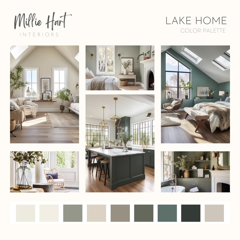 Lake Home Sherwin Williams Paint Palette, Modern Neutrals, Calm Coastal ...