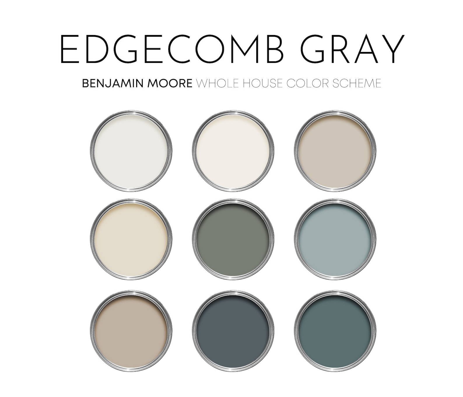 Edgecomb Gray Benjamin Moore Paint Palette, Warm Neutrals - Interior ...